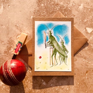 Cricketing Crickets Greetings Card, Cricket Lovers, Sports Fans, Father ...