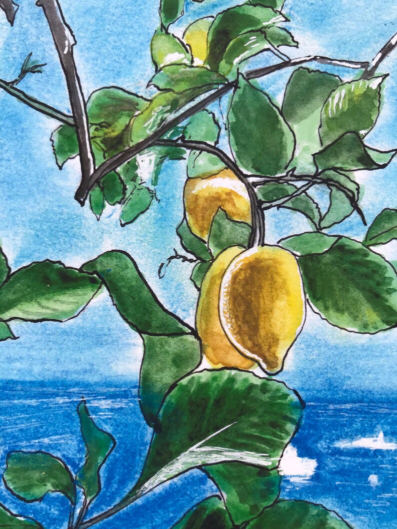 Amalfi Lemons, Amalfi Coast Print, Wall Decor, Italy Painting, Wedding ...
