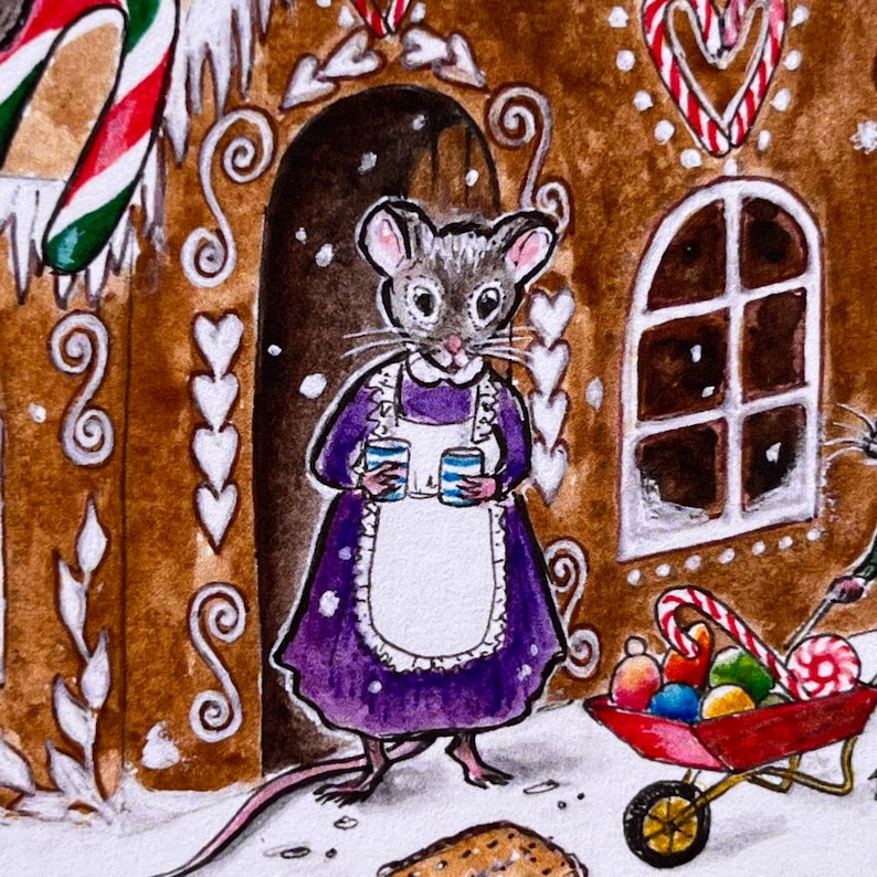 The Gingerbread Mouse House Christmas Card, Animal Christmas Cards ...