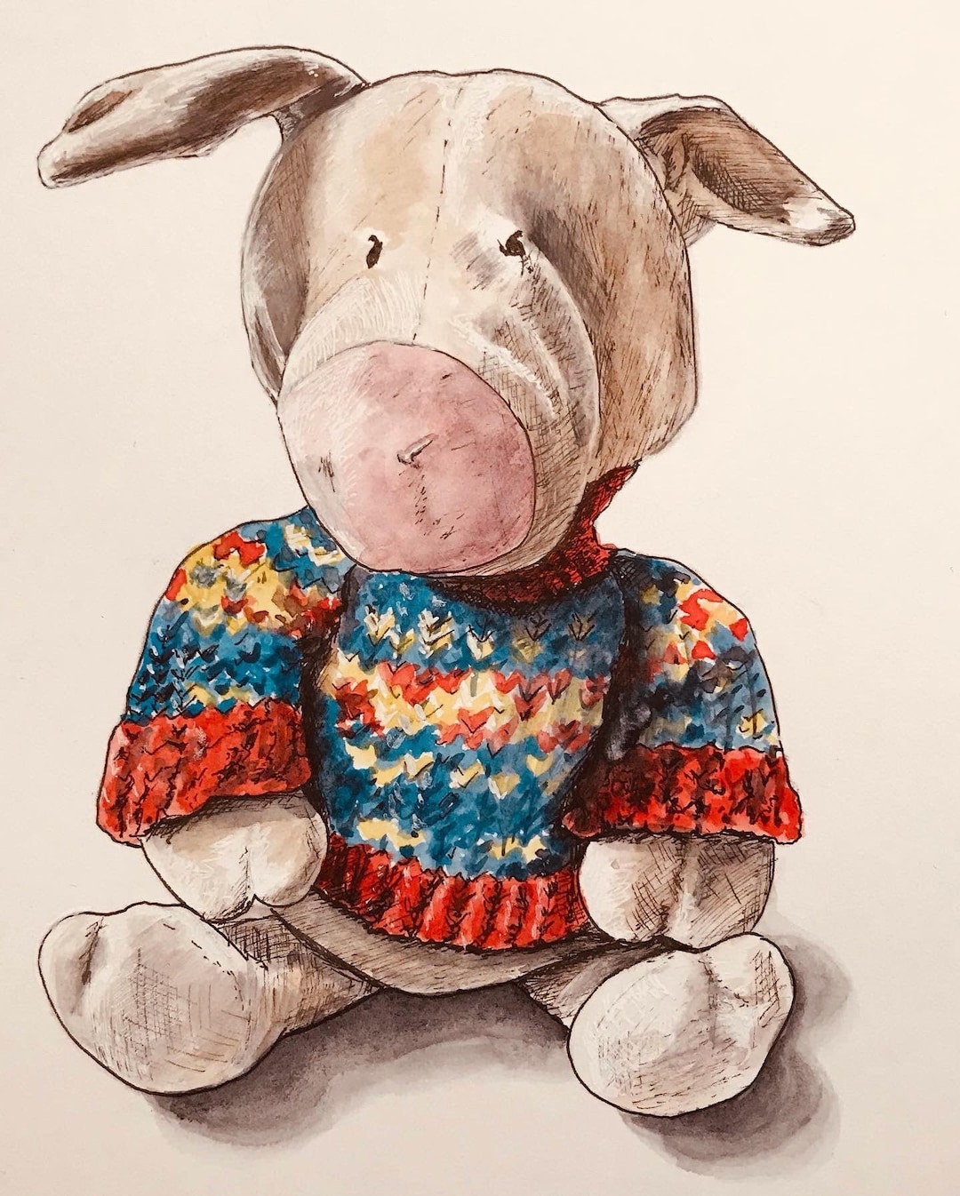 Personalised Favourite Toy Illustration - Toy Portrait, Stuffed Toy ...