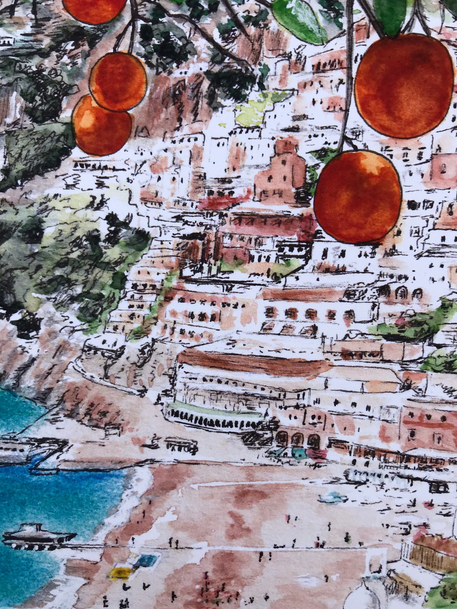 Positano Oranges Amalfi Coast Print Wall Decor Positano | Etsy