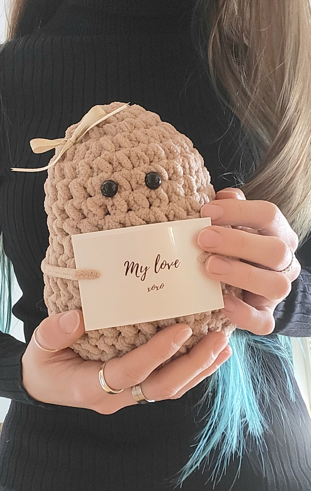 Custom Text Crochet Positive Potato Desk Deco Positiv Kartoffel Break ...