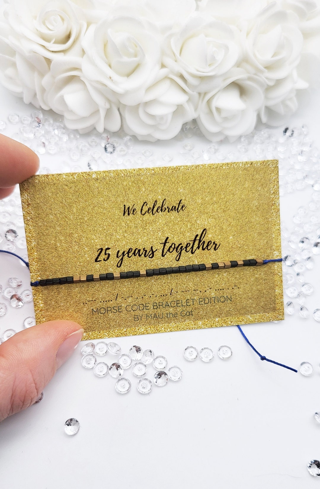Custom Morse Code Wedding Anniversary Bracelet Celebration Wedding Gift ...