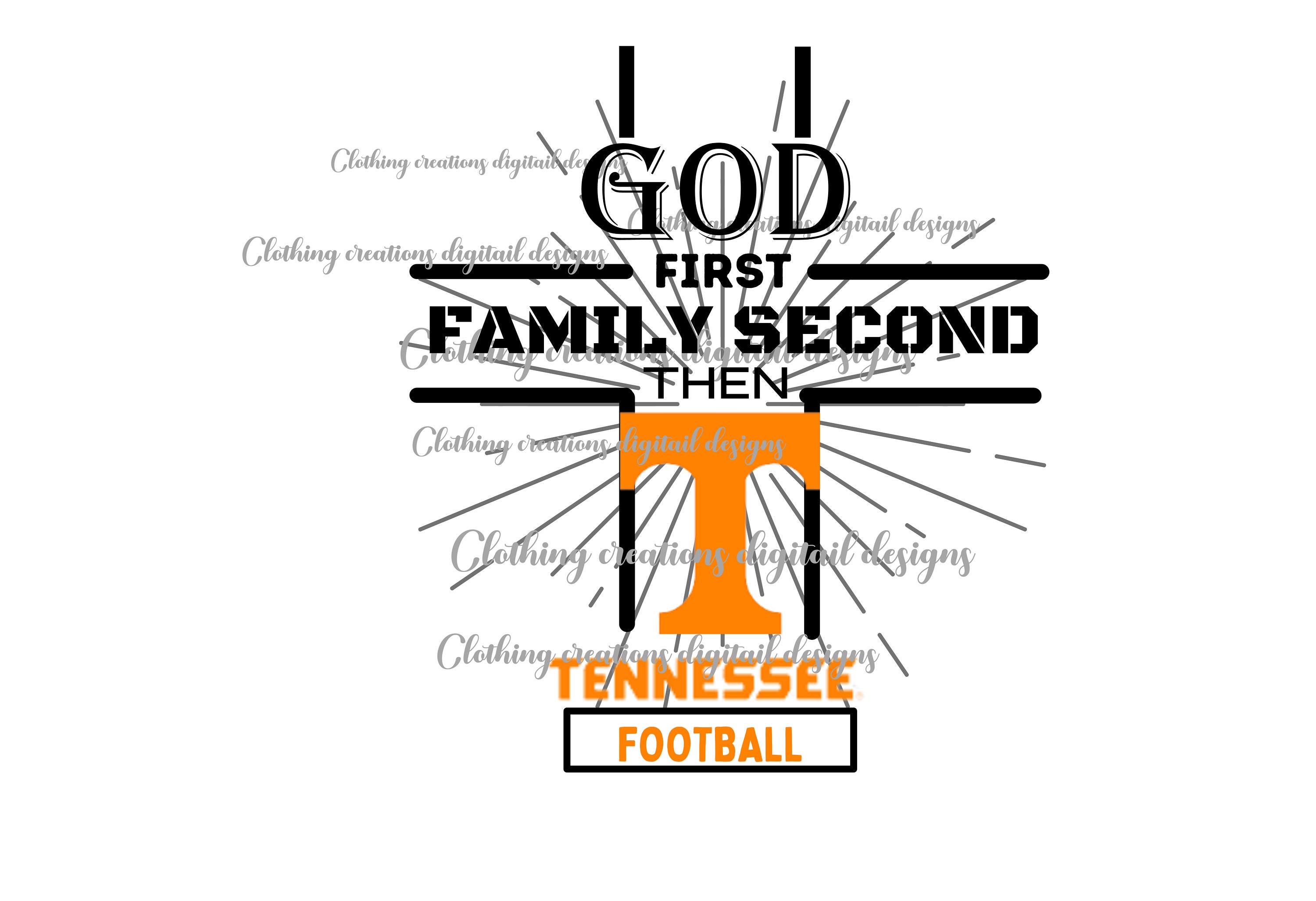 God First Family Second Tennessee Football Digital Png - Etsy