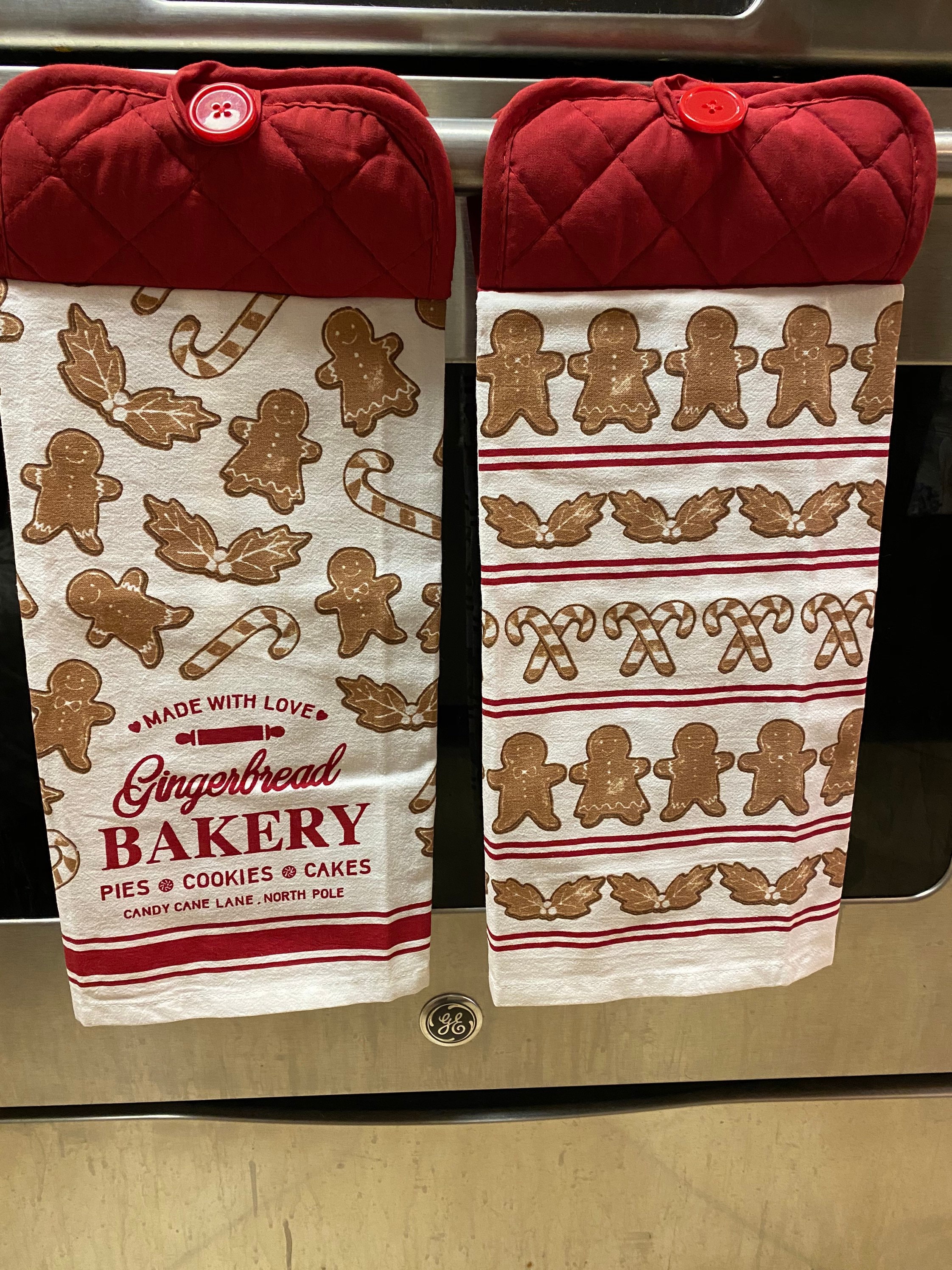 Gingerbread Man Hanging Kitchen Towel Sewn on pot holder with | Etsy