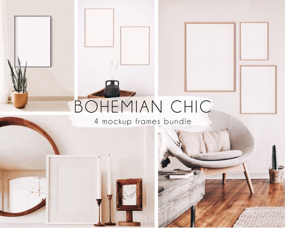 Boho Mockup Bundle Set of Frames Interior Modern 2 Frames | Etsy