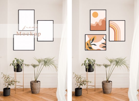 Mockup Frame Bundle Digital Frame Set of 3 Frames Boho | Etsy