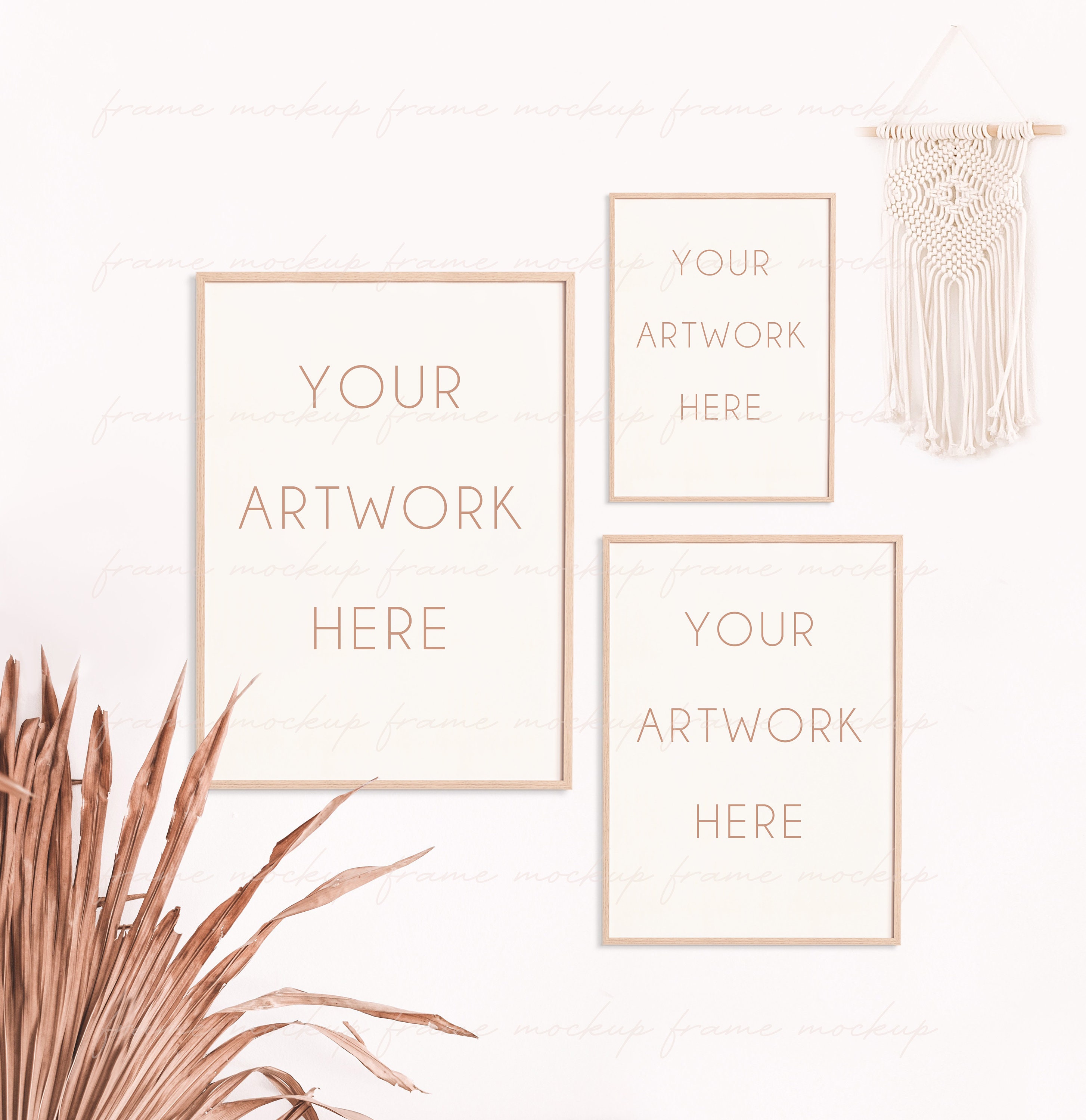 Boho Frame Mockup Bundle Digital Frame Set of 3 Frames - Etsy Australia