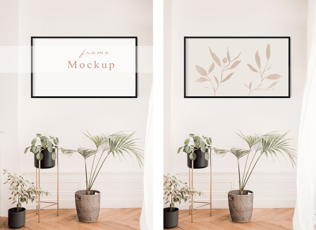 Horizontal Mockup Frame, Frame TV Mockup Frame, Digital Art Mockup ...