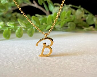 Cursive Letter Necklace - Etsy