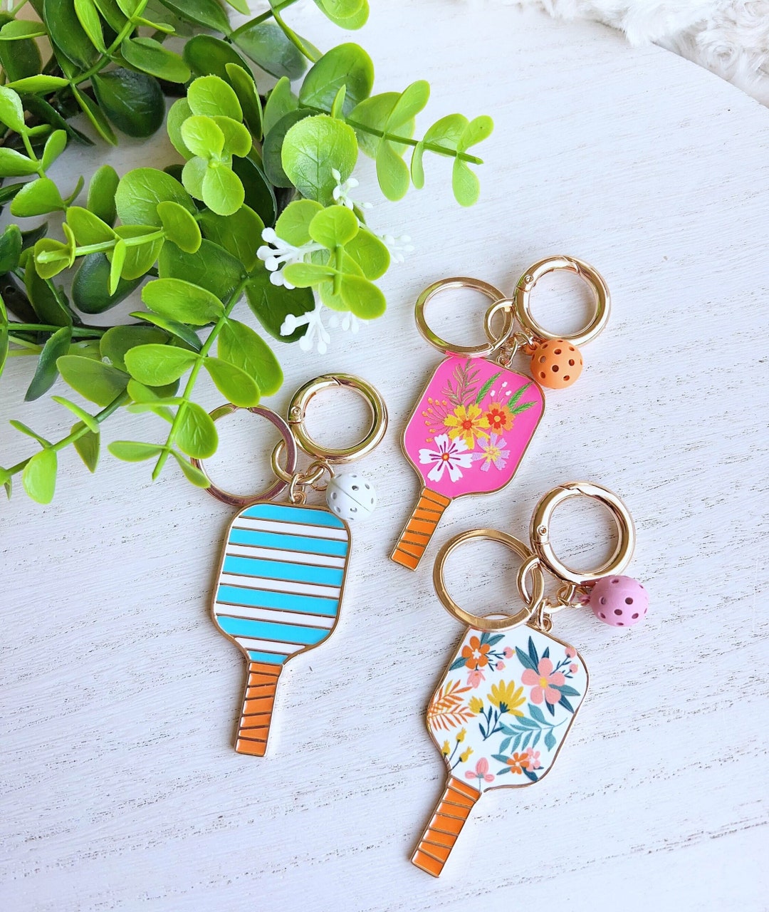 Large High Quality Enamel Pickleball Keychain | Pickleball Bag Tag ...