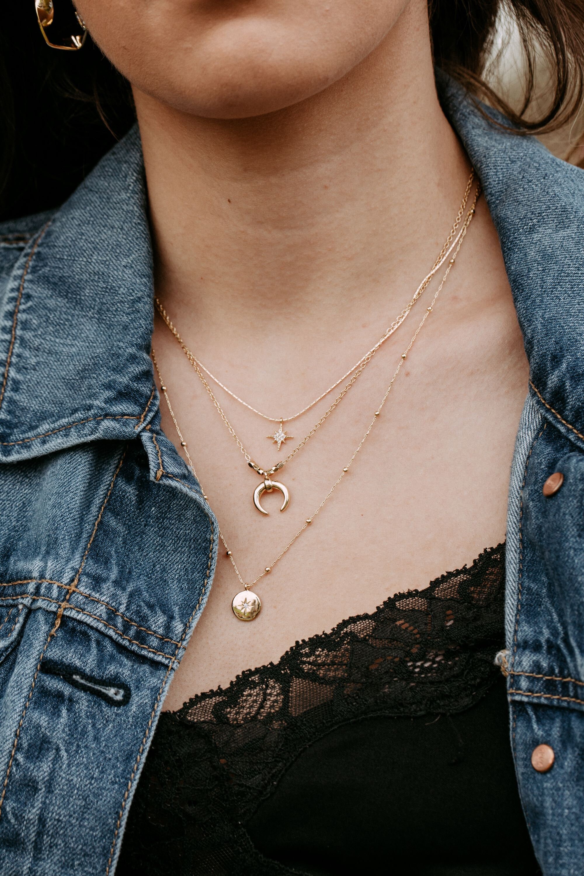 Multilayer Star Moon Sun Choker Necklace North Star Multi - Etsy