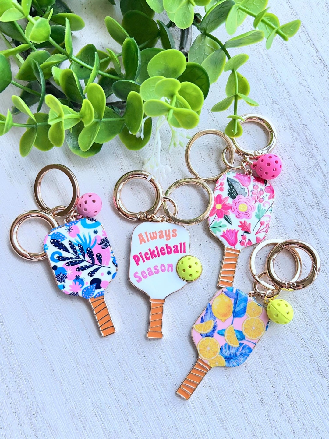 Large High Quality Enamel Pickleball Keychain | Pickleball Bag Tag ...