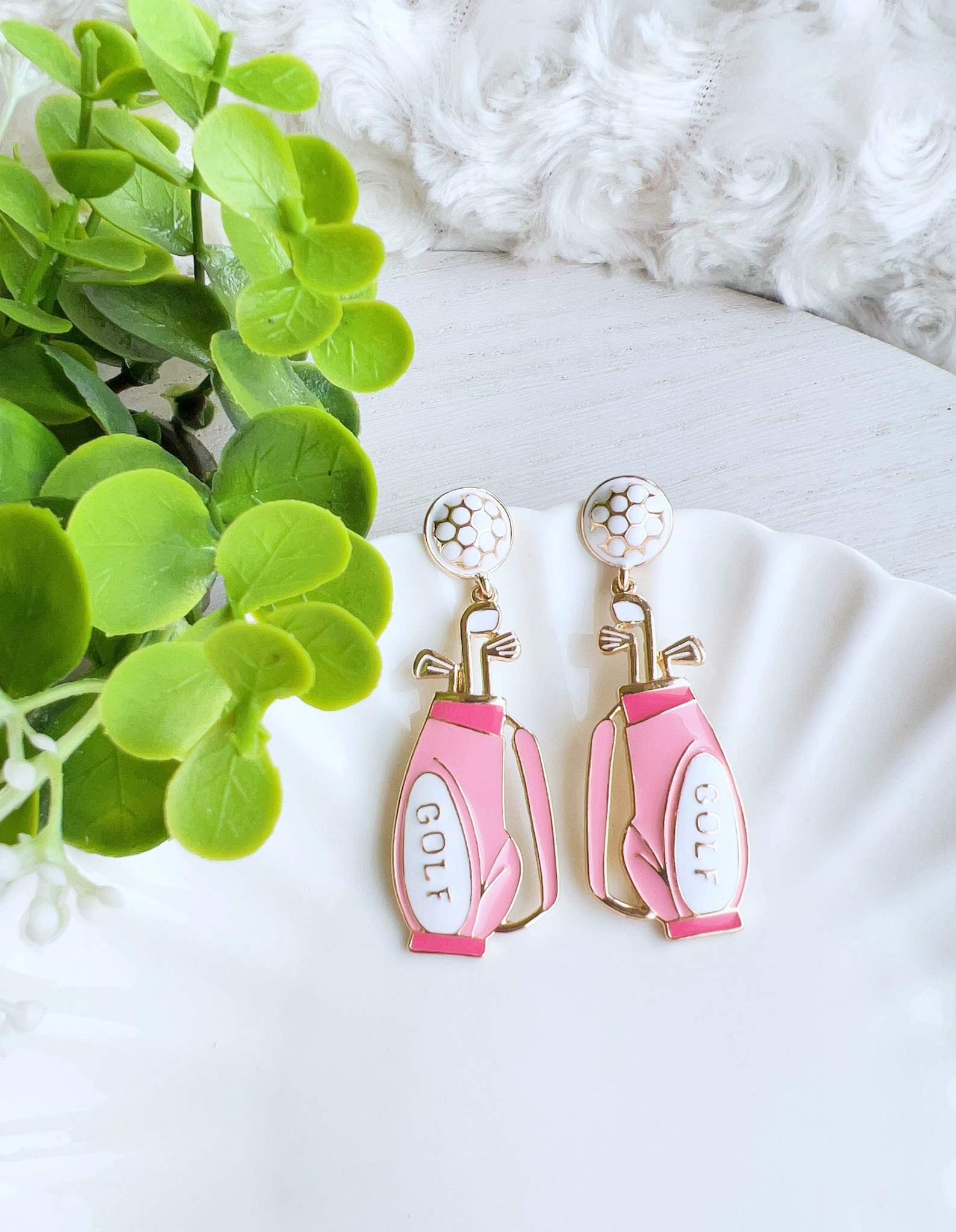 Hypoallergenic Golf Earrings Necklace Set | Golf Earrings Dangle Studs ...