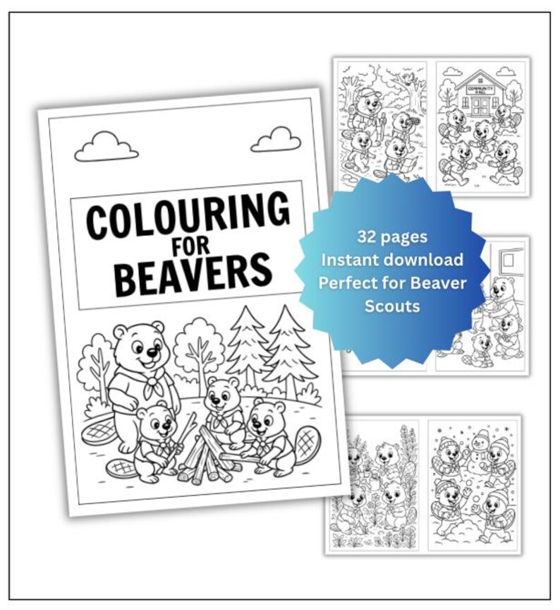 The Beavers Colouring Book - Etsy