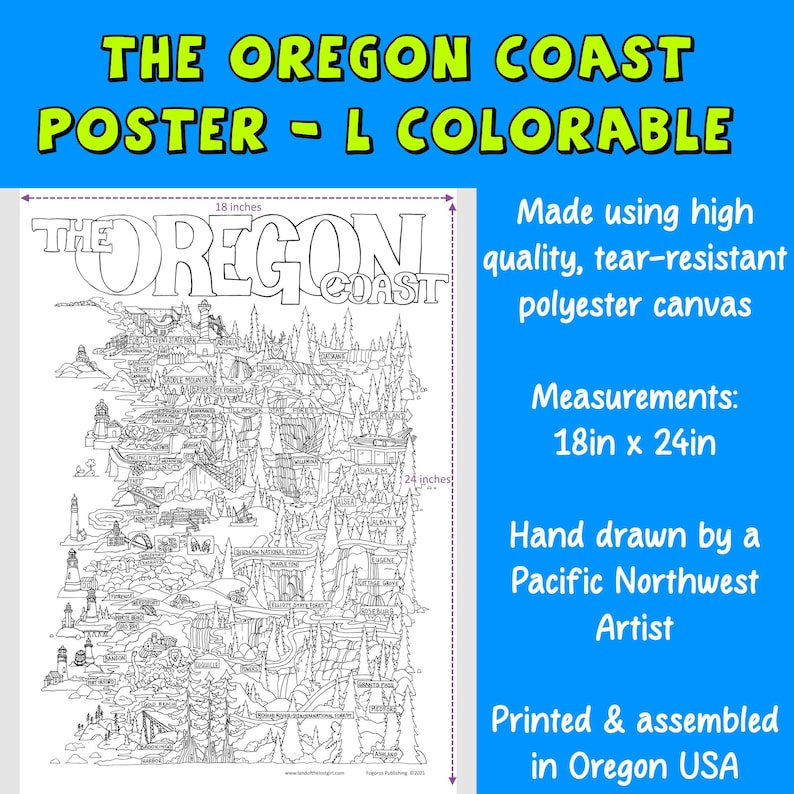 The Oregon Coast Poster - 18" X 24" - Large - Etsy