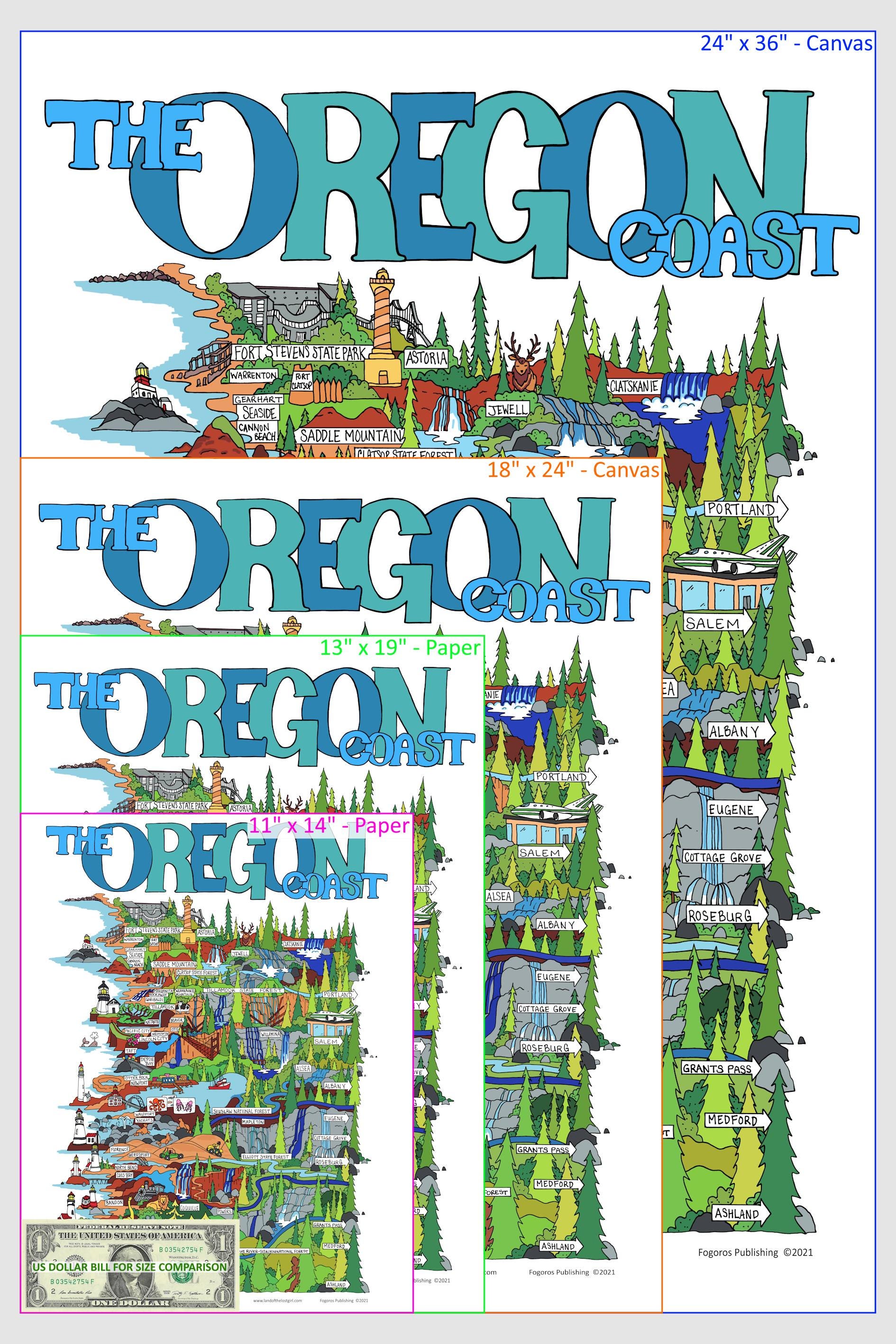 Customizable Oregon Coast Poster - 18" X 24" (featuring Your Home or ...
