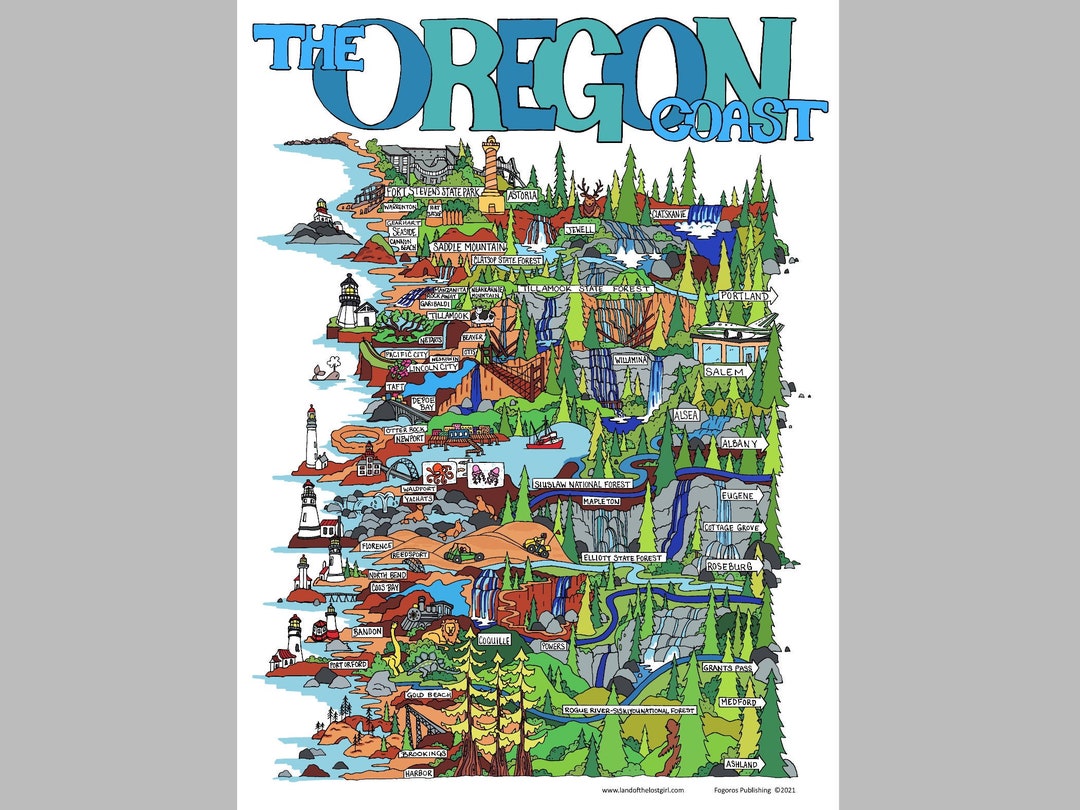 The Oregon Coast Poster - 18" X 24" - Large - Etsy
