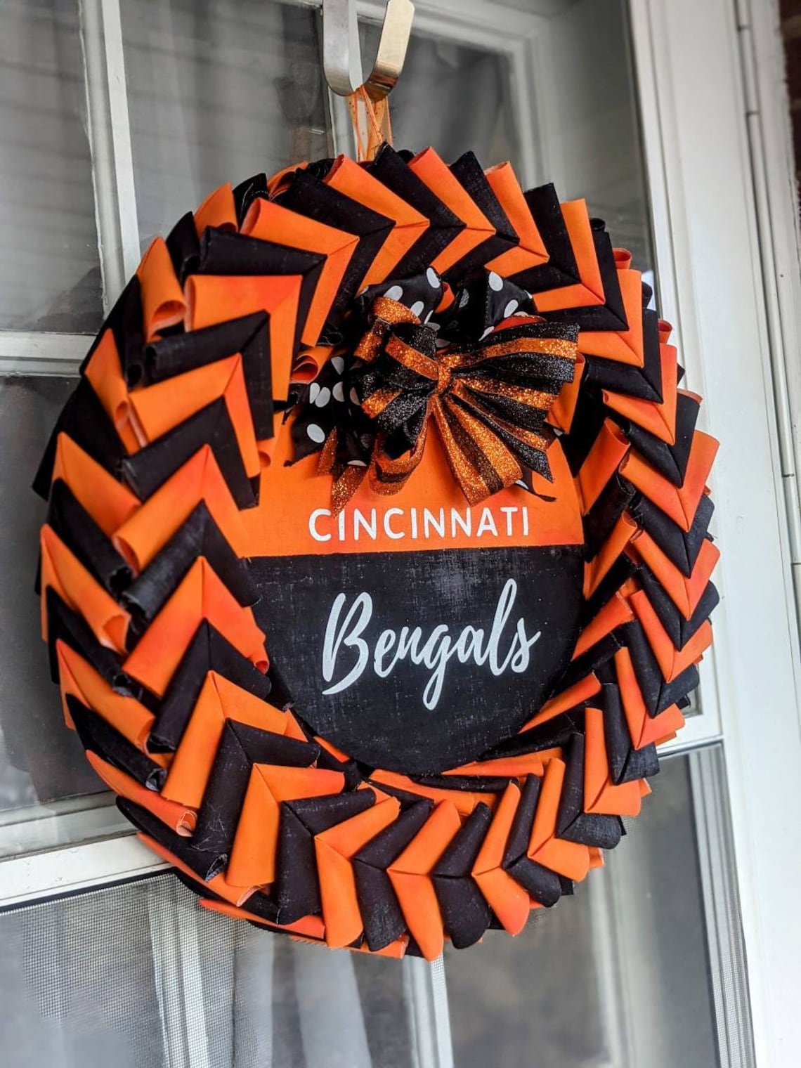 Cincinnati Bengals Wreath, Cincinnati Bengals Door Decor, Who Dey Decor ...
