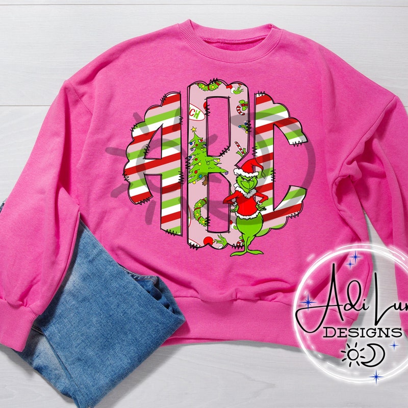 Grinch Monogram Svg - Etsy