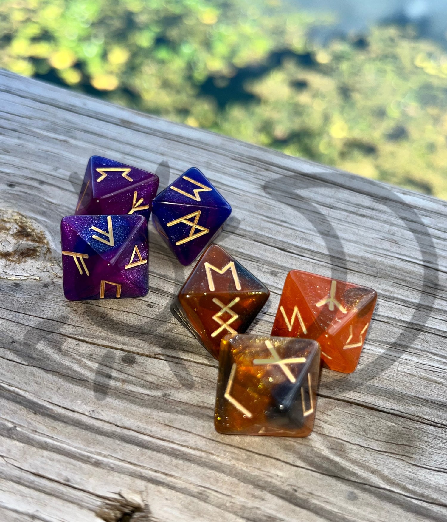 3 Pc Engraved Rune Dice / Divination Dice / Elder Futhark Runes Dice ...