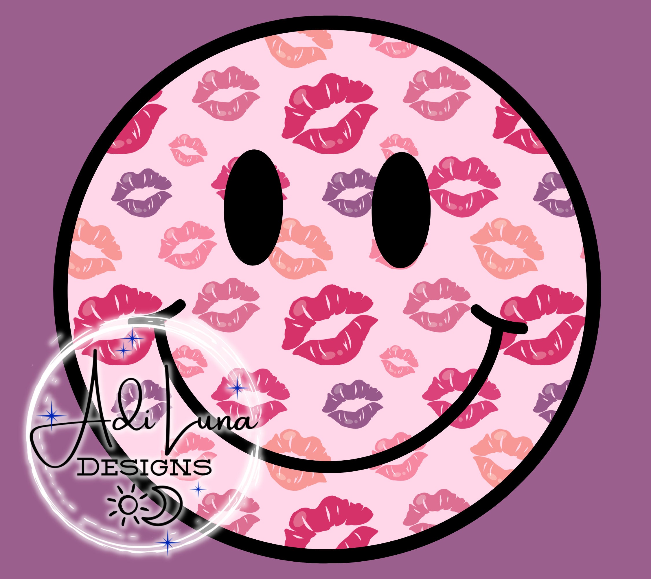 Kissy Valentine Smiley Digital Image PNG - Etsy