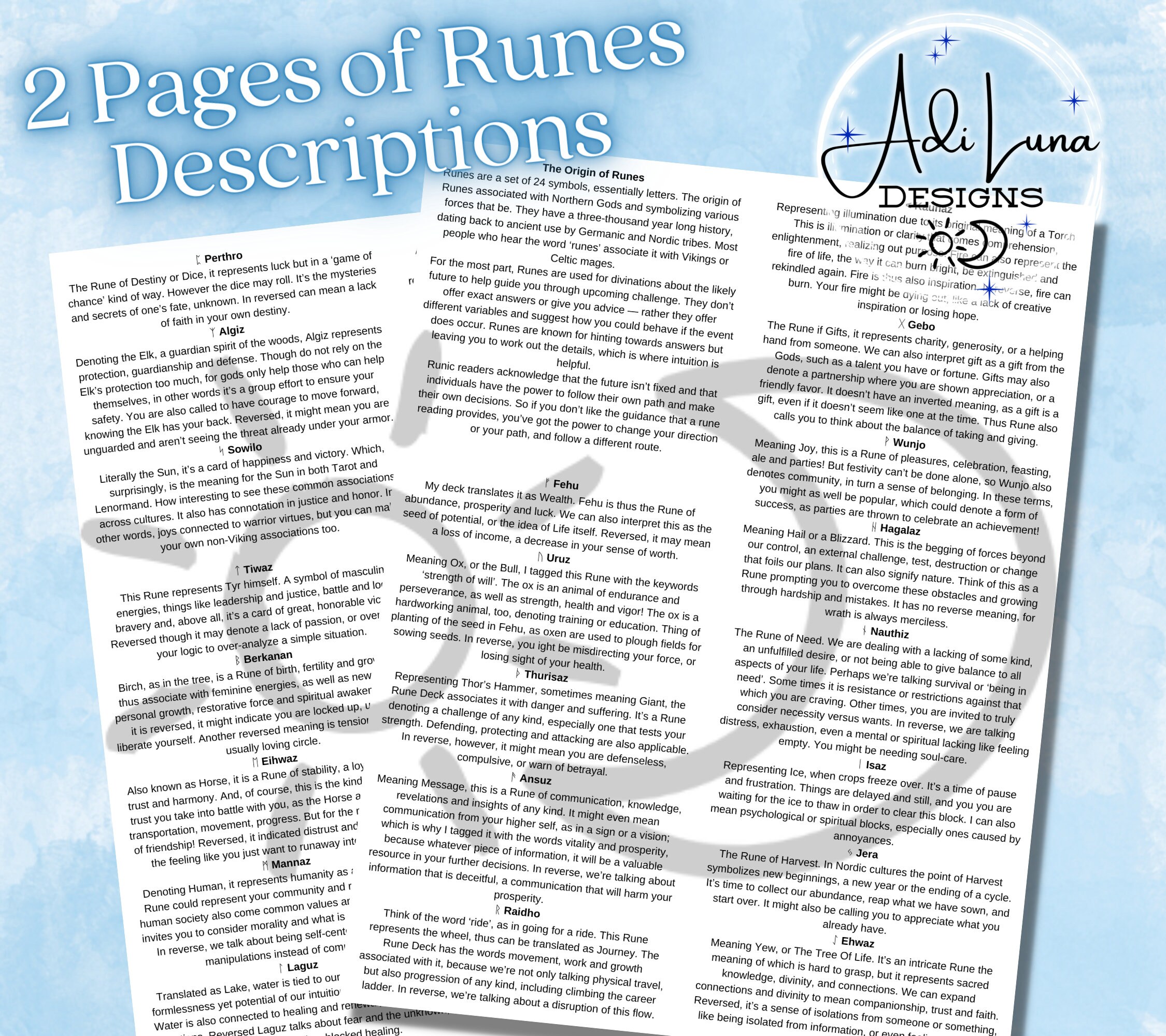 3 Pc Engraved Rune Dice / Divination Dice / Elder Futhark Runes Dice ...