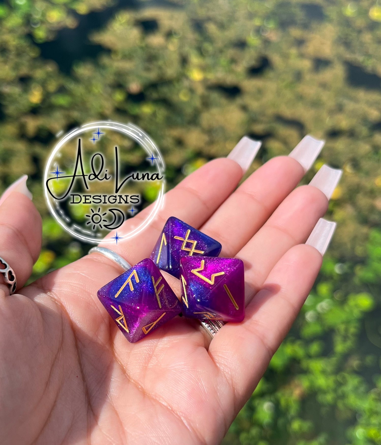 3 Pc Engraved Rune Dice / Divination Dice / Elder Futhark Runes Dice ...