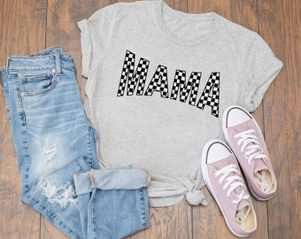 Checkered Curved Mama Png File, Mama T-shirt Png File, Mother's Day PNG ...