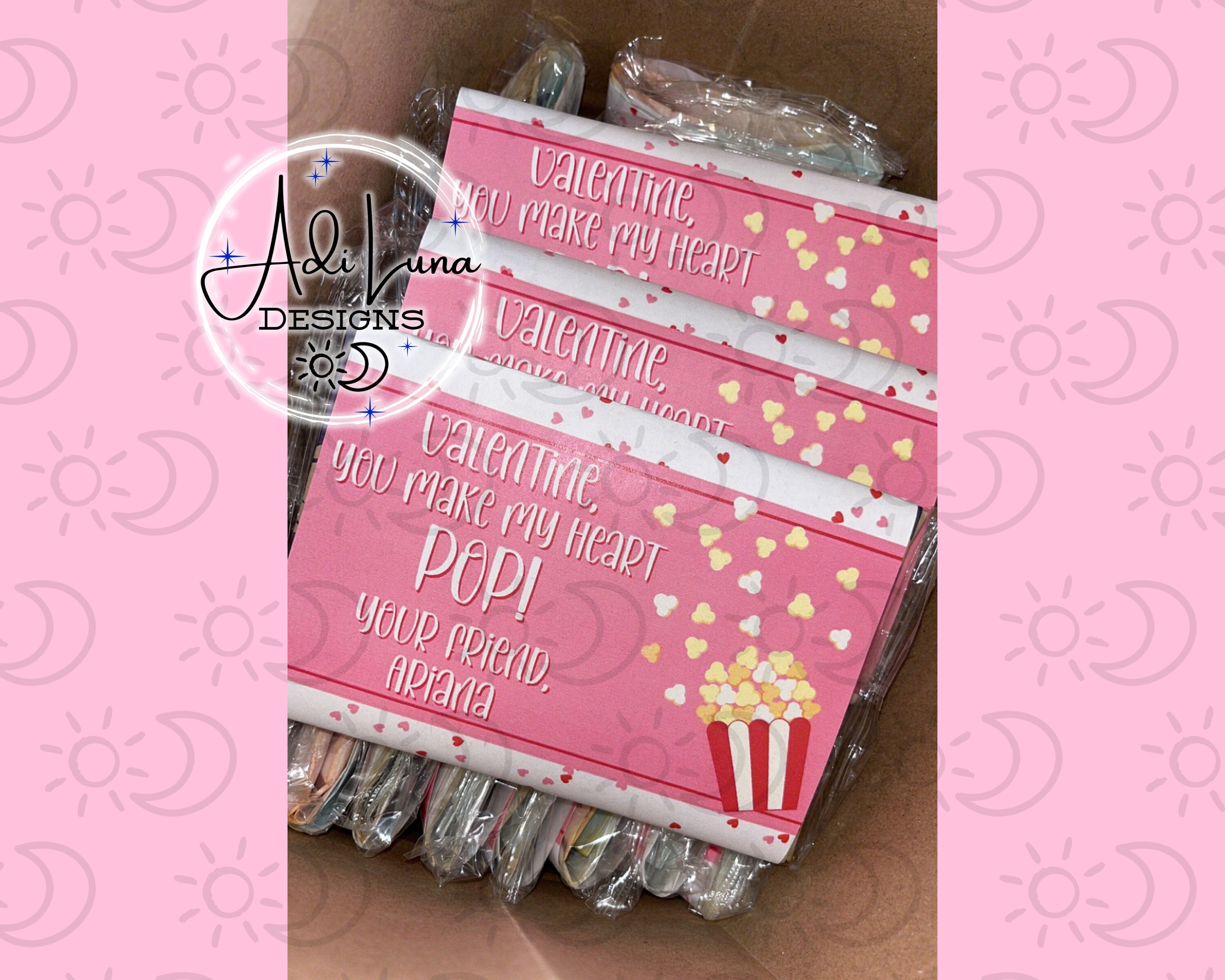 CUSTOM Microwave Popcorn Wrappers Custom Valentines for Kids / Kids ...