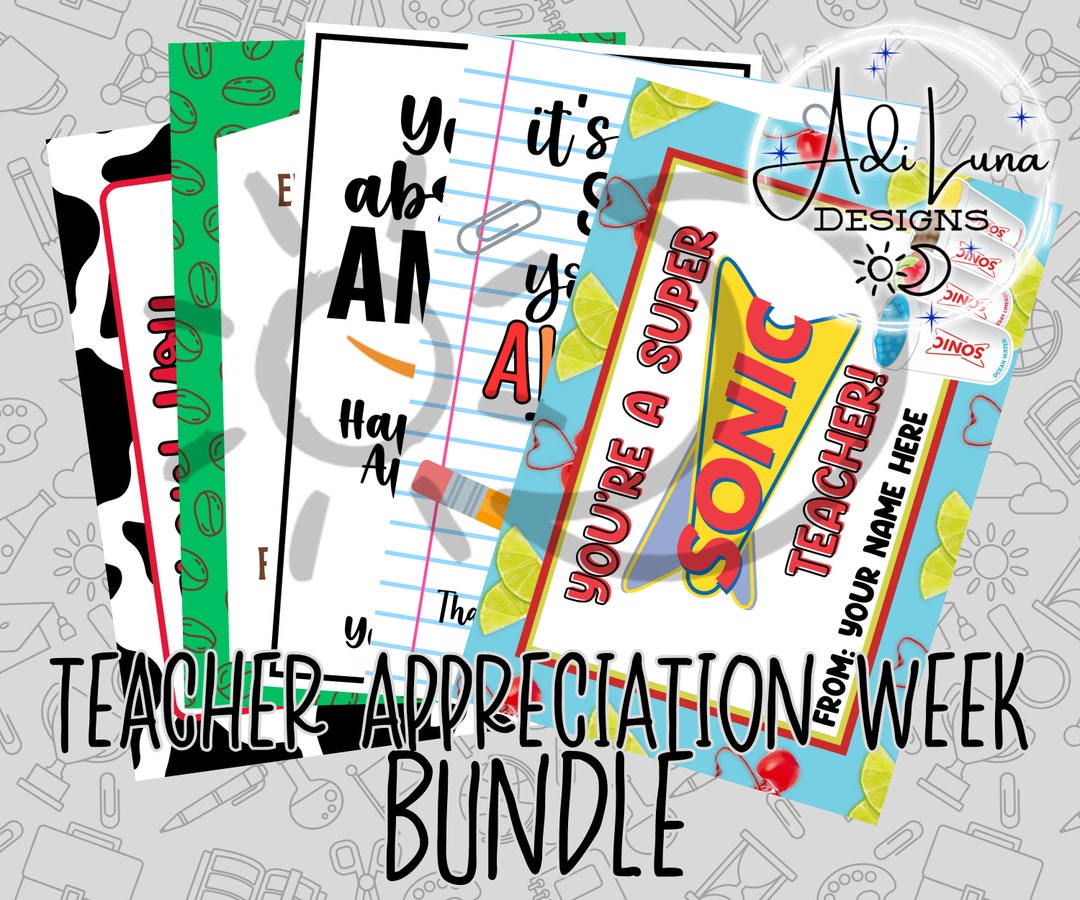 Teacher Appreciation Printable BUNDLE! / DIY Teacher Appreciation ...