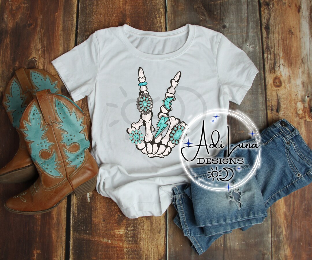 Turquoise Skeleton Hand PNG / Digital Image - Etsy