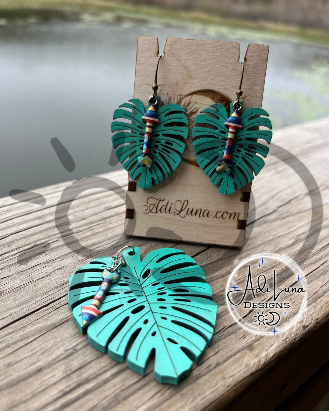 Jewelry Set Wooden Palm Leaf - Etsy