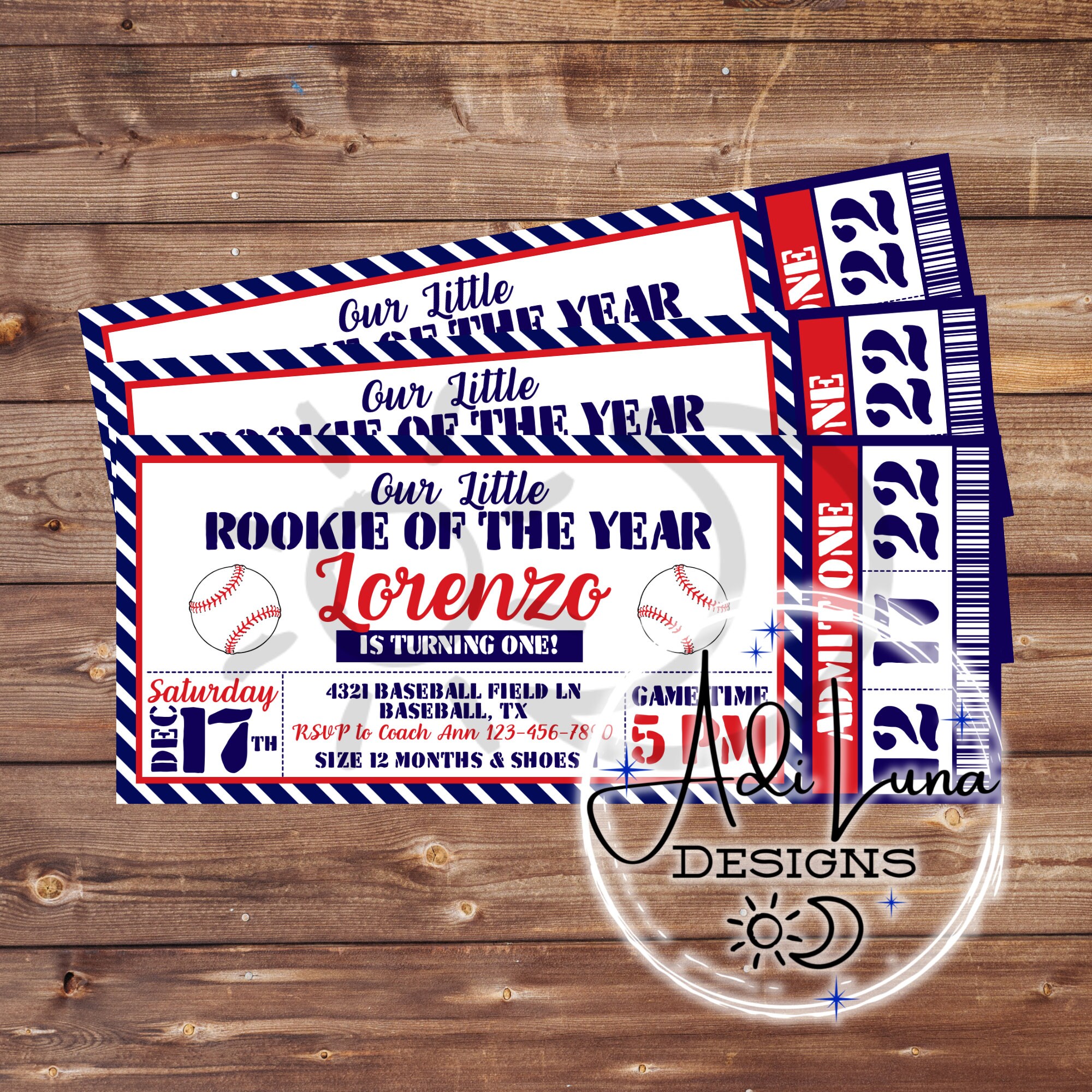 Baseball Game Ticket Birthday Invitation / Printable PDF Invitation any ...