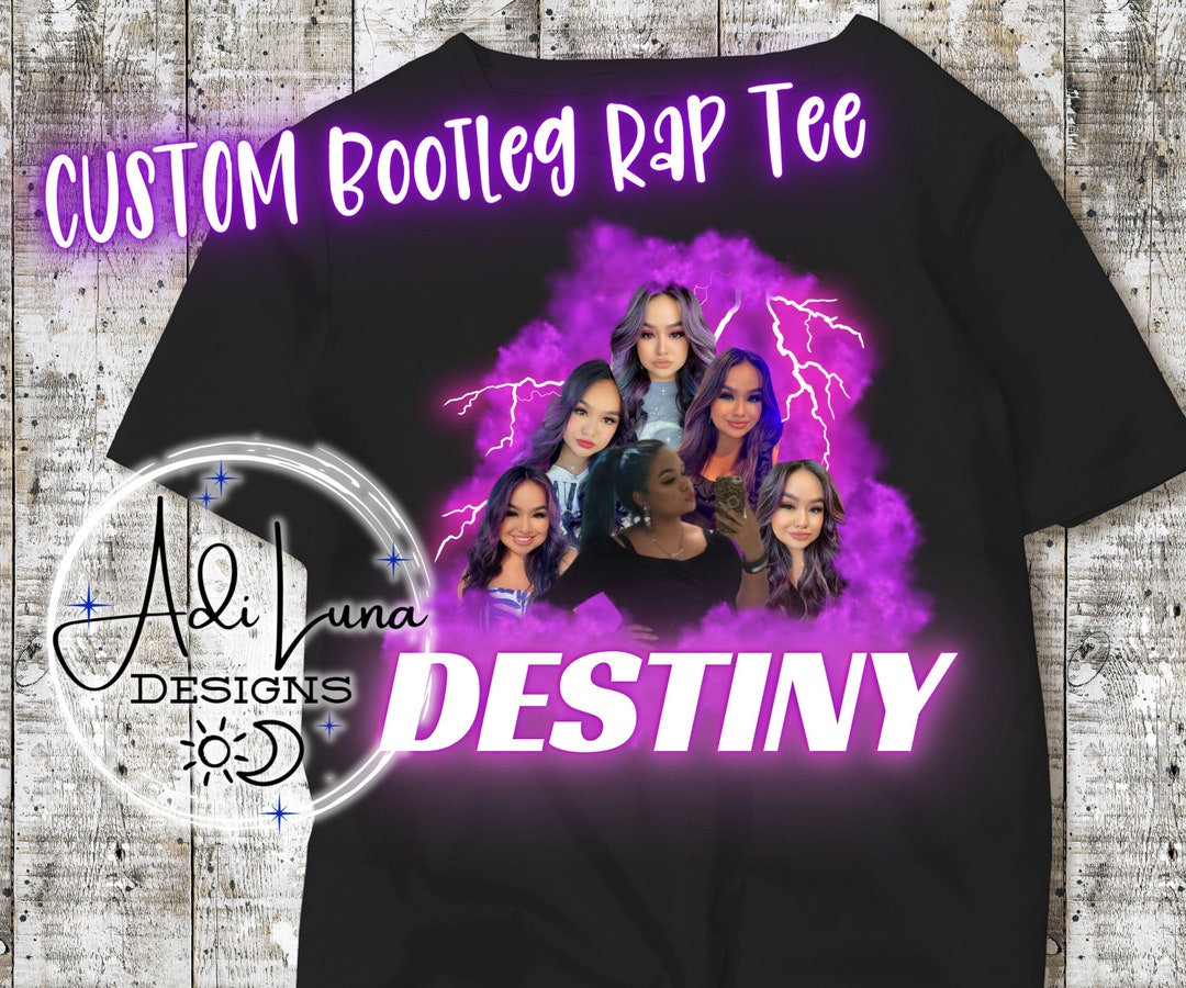 Custom 90s Bootleg Rap Tee Design: Personalized Photo Shirt (digital ...