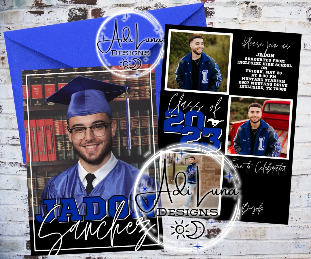 Custom Double Sided Graduation Announcement Invitation / High School ...