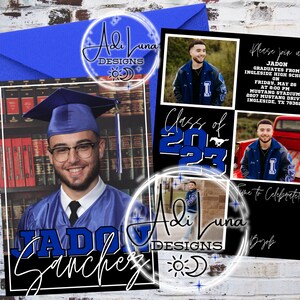 Custom Double Sided Graduation Announcement Invitation / High School ...