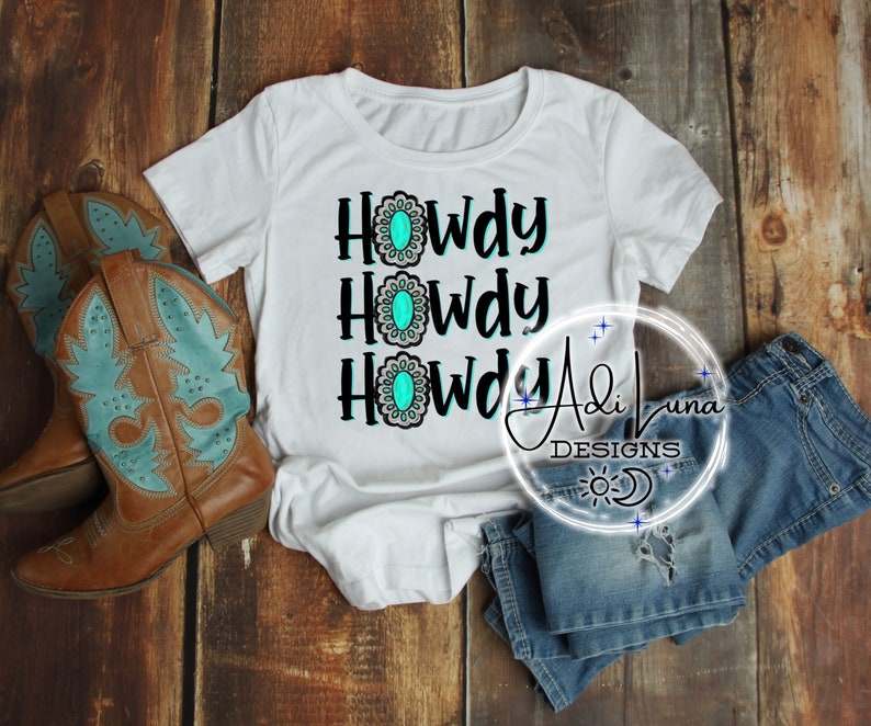 Howdy Turquoise PNG Digital Image - Etsy