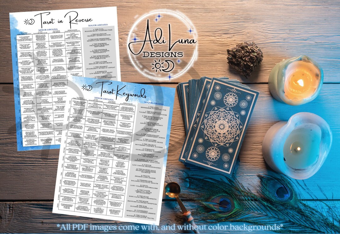 Tarot Keyword Sheets / Tarot Card Beginners Guide / Digital Downloads ...