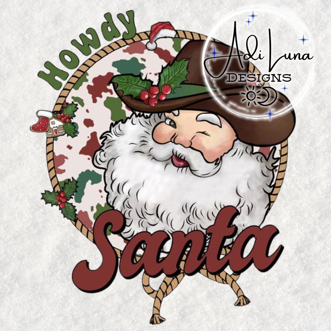 Howdy Santa PNG - Etsy