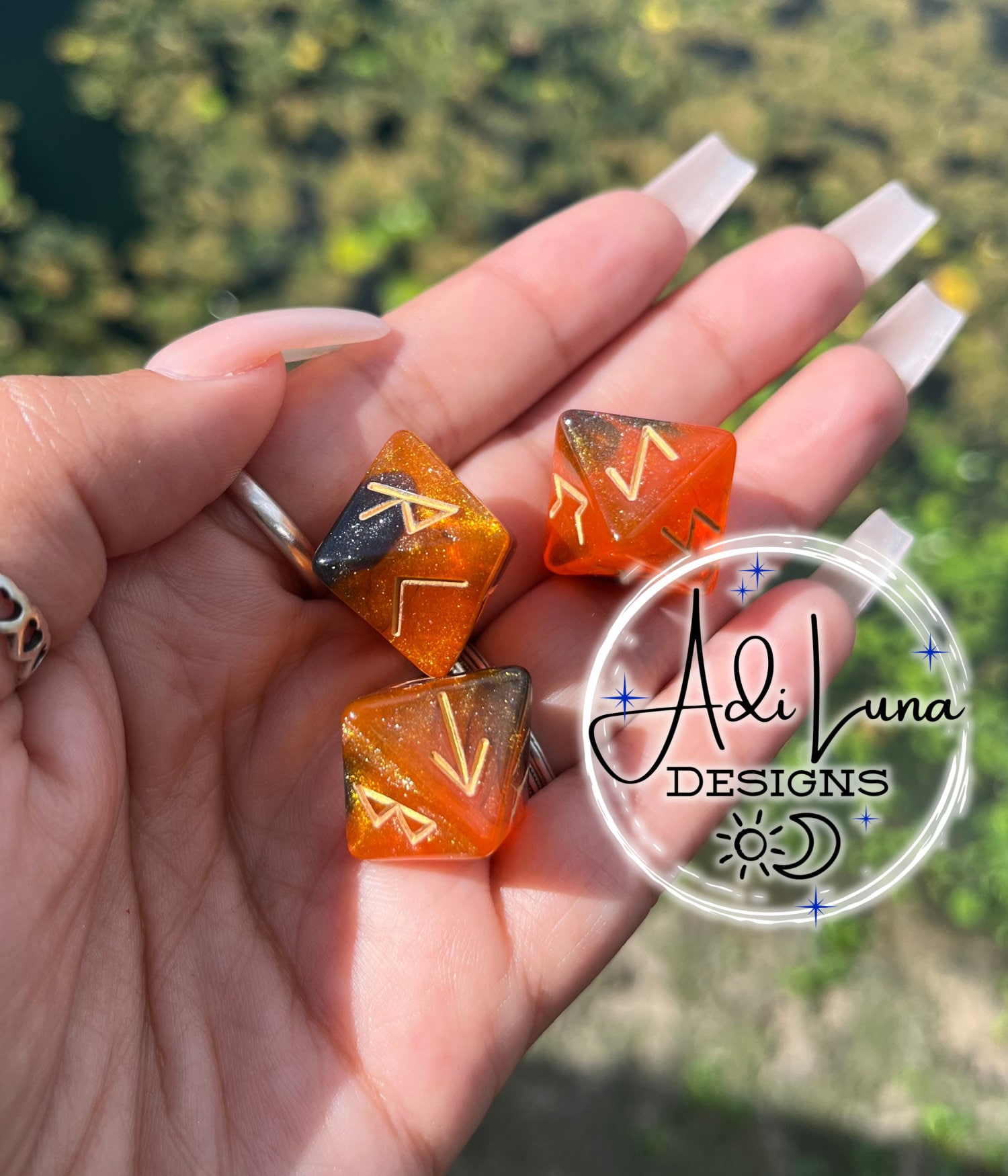 3 Pc Engraved Rune Dice / Divination Dice / Elder Futhark Runes Dice ...