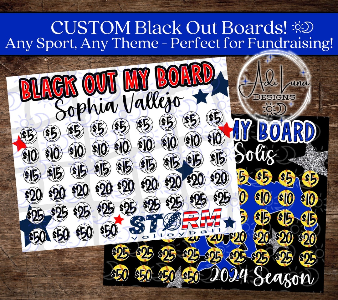 Custom Black Out Board PNG / Sports Fundraiser / Digital Download - Etsy