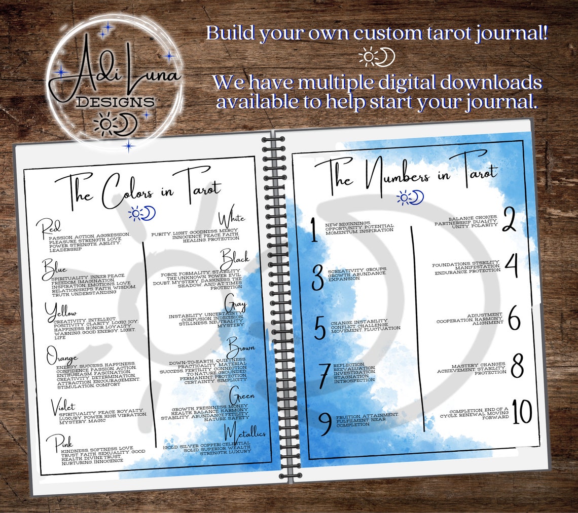 Tarot Color and Number Cheat Sheets / Tarot Card Beginners - Etsy