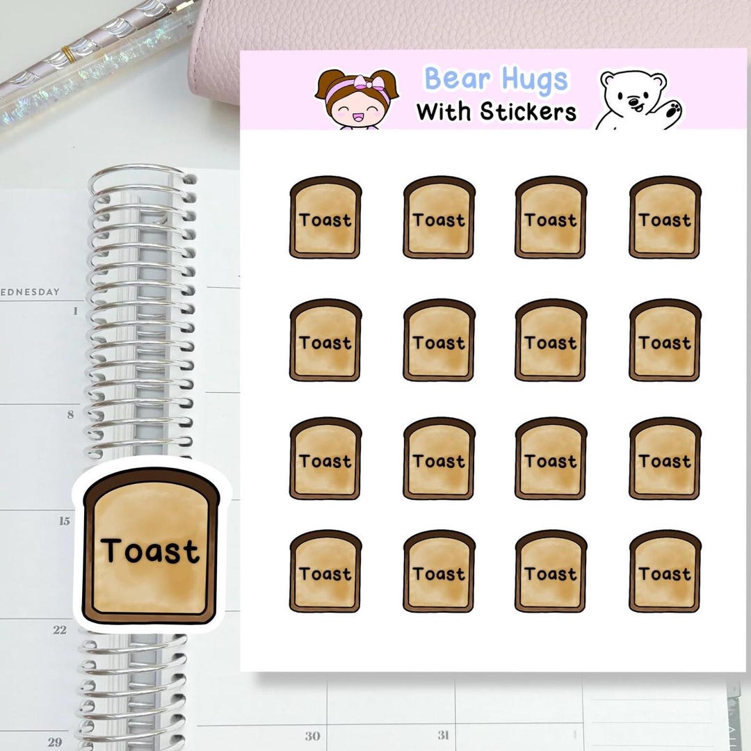 Toast Stickers - Food Stickers - Planner Stickers - Sticker Sheet ...
