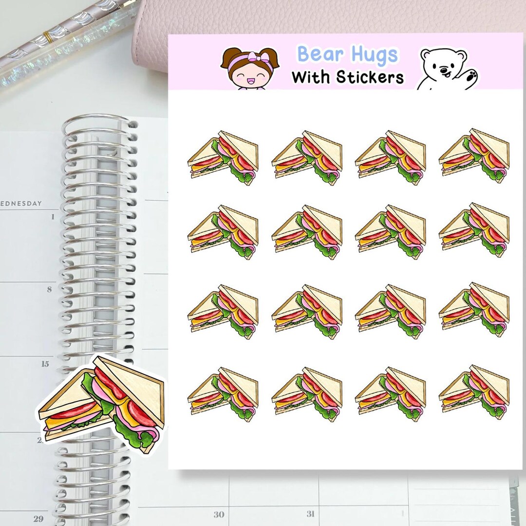 Sandwich Stickers - Food Stickers - Food Planner - Lunch Time Stickers ...