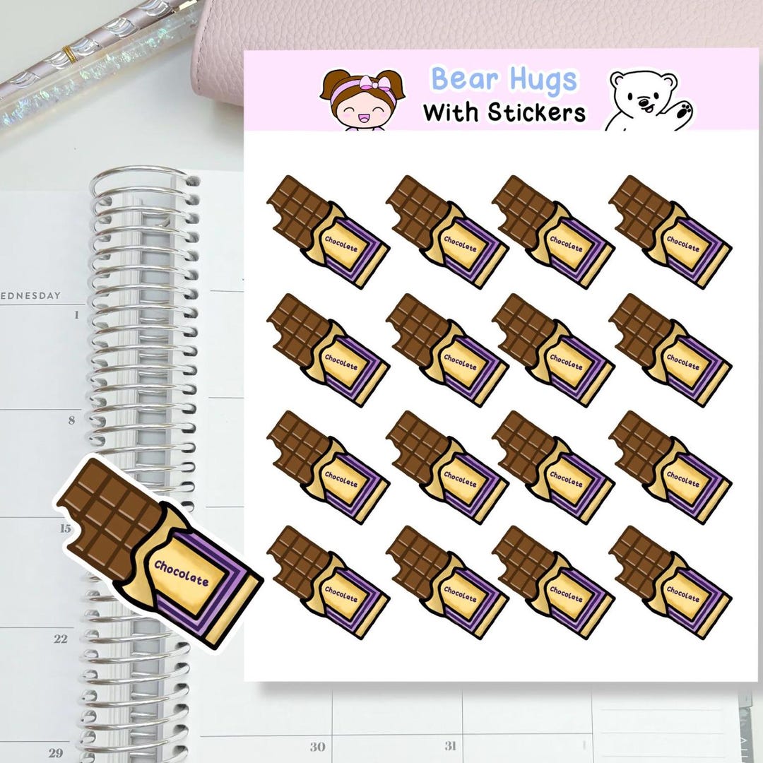 Chocolate Stickers - Chocolate Bar Stickers - Food Stickers - Food ...