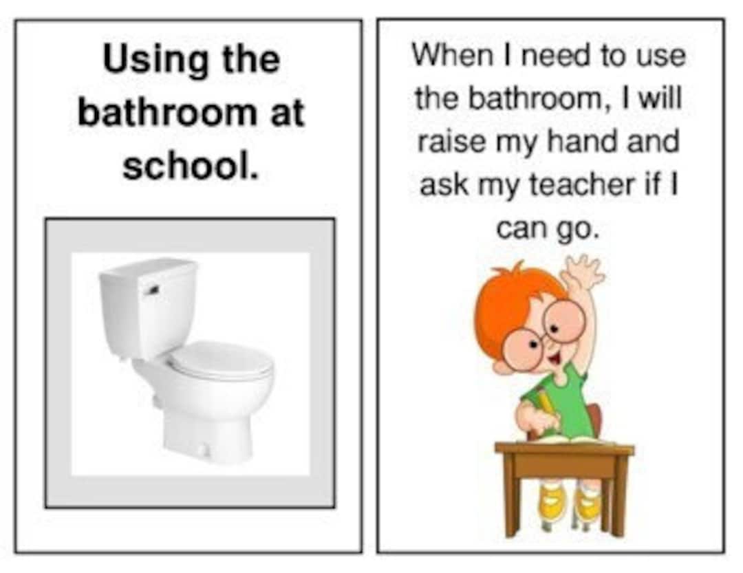 Social Story: Using the bathroom at school. Stories for - Etsy España