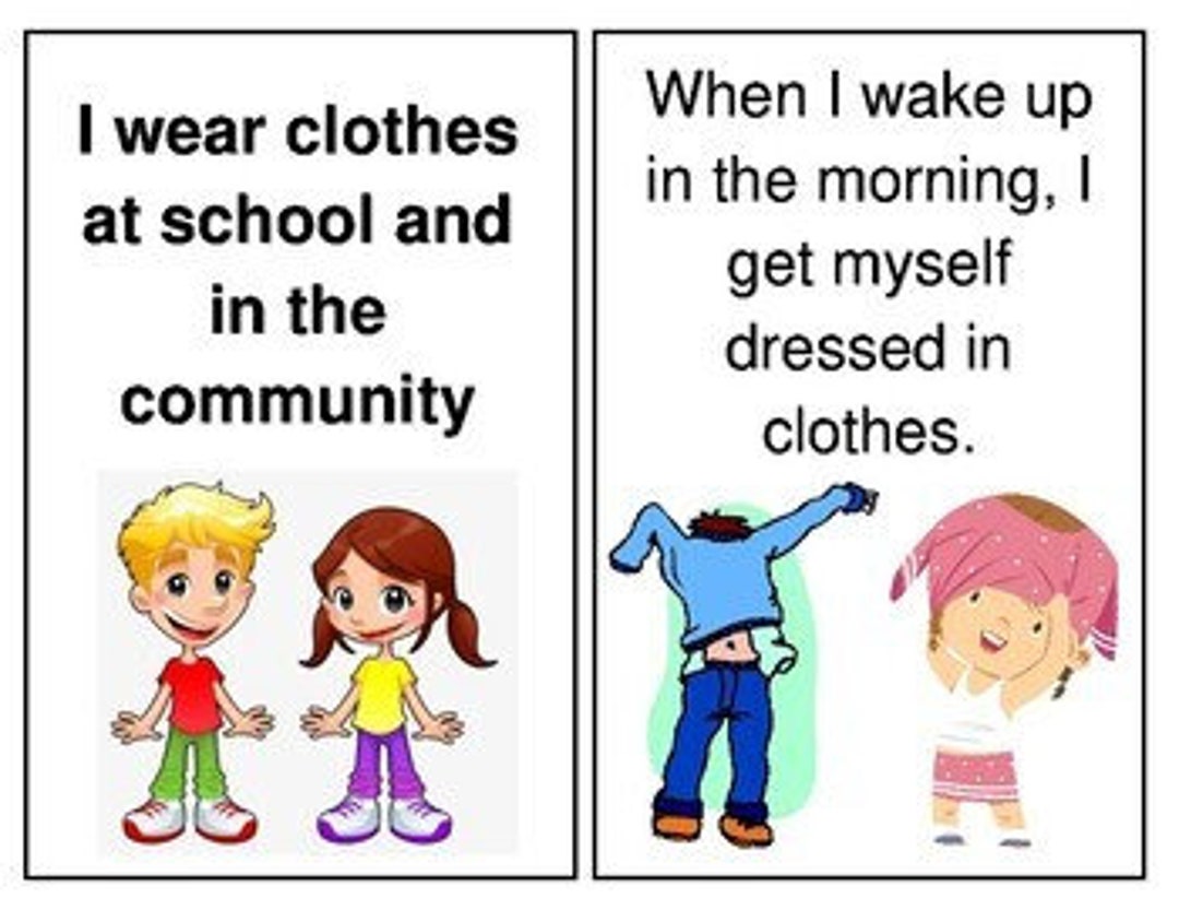 Social Story: Wearing Clothes at School. Stories for Children - Etsy