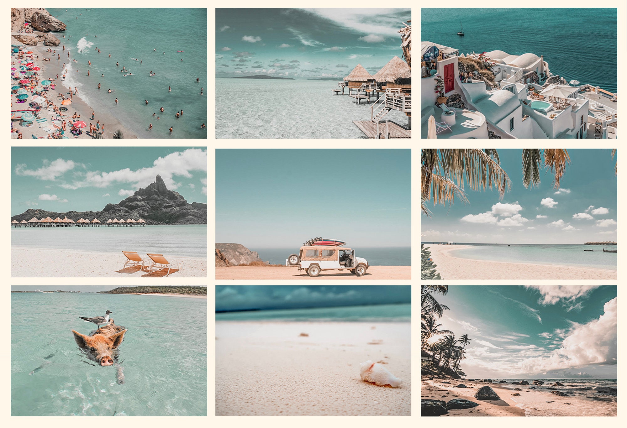 Beach Aesthetic Wall Collage Kit digital download 49 pcs - Etsy Portugal