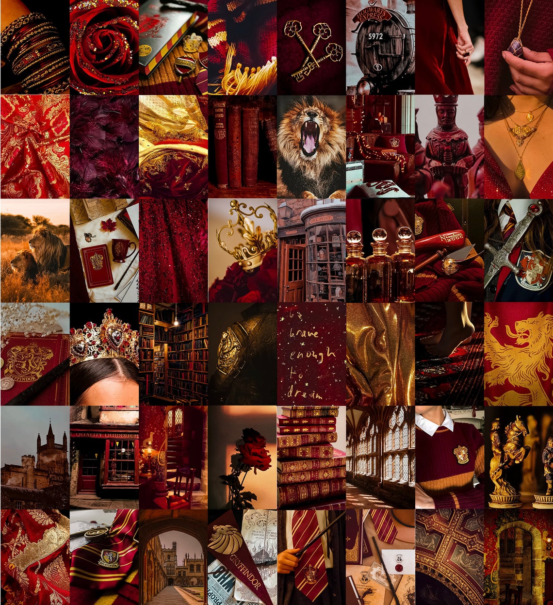 Gryffindor Aesthetic Wall Collage Kit DIGITAL DOWNLOAD 50 - Etsy Ireland